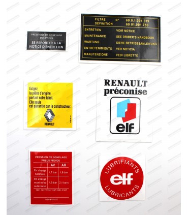 sticker kit for engine compartment and door entrances (with color code ...