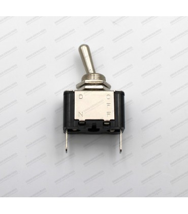 Round metal lever switch Ø12mm 12V - 15A (x1 ON/OFF position with x2 pins